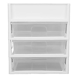 3 Drawer Makeup Organizer, Transparent 3 Floors Dustproof Makeup Organizer Box Classification Storage Pull Out for Cosmetics Shop for Household