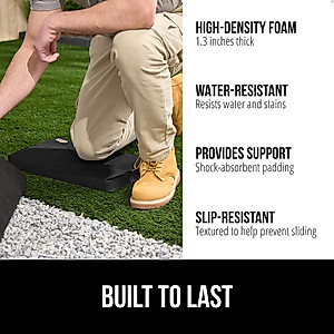Gorilla Grip Extra Thick Water Resistant Comfortable Kneeling Pad, Provide Support for Knees, Durable Foam Cushion Knee Mat, For Gardening, Yoga, Mechanics, Baby Bath Time, 17.5 x 11 x 1.5, Black