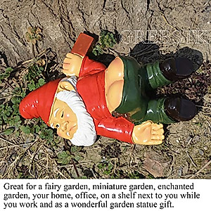 GREBSTK Drunk Gnome Statue Garden Gnome Outdoor Statues Garden Sculpture Decoration Garden Figurine Art