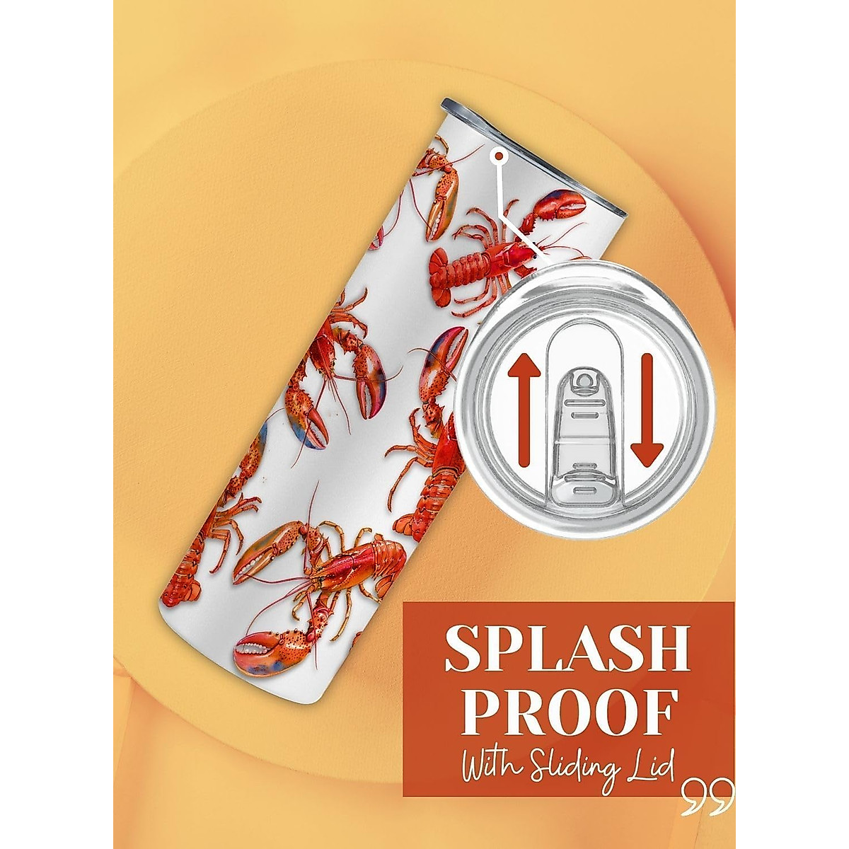 Onebttl Lobster Goods - Lobster Mug & Lovers Present, 20oz Stainless Steel Tumbler, Insulated Gift with Lid