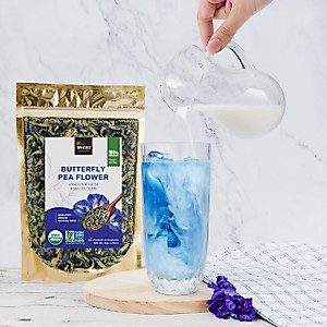 INCAS 100% USDA Organic Butterfly Pea Flower 1.76 oz (150+ Cups) DIRECT FROM SOURCE Thailand Non GMO Verified Dried Caffeine Free Gluten Free Vegan Rich in Antioxidants Free eBook (50G)