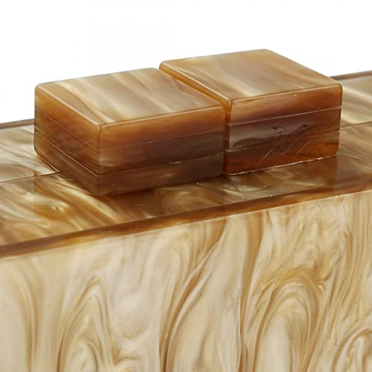 Women Evening Clutch Bags Acrylic Box Envelope Purse Handbags Lady Party Wedding Banquet Bag Shoulder Bag (Gold)