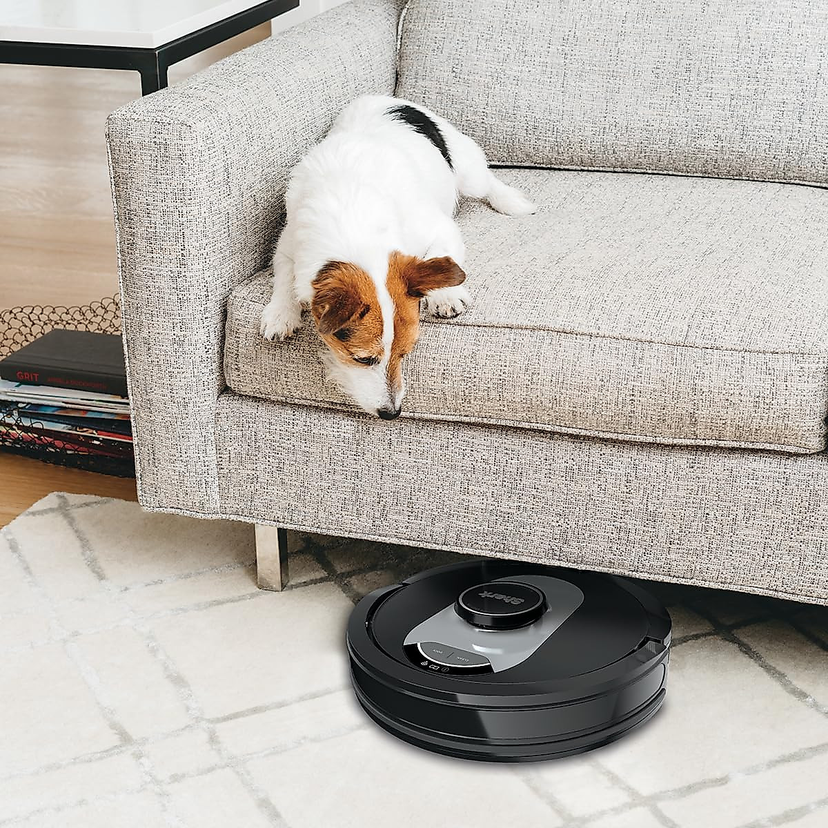 Shark UR2500SR AI Ultra Robot Vacuum, with Ultra Clean, Home Mapping, 30-Day Capacity Bagless Self Empty Base, Perfect for Pet Hair, WiFi, Compatible with Alexa, Black/Silver (Renewed)