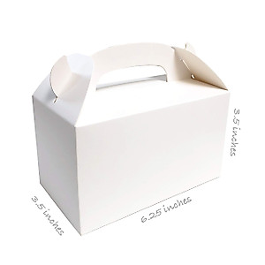 MintieJamie Treat Boxes Plain White Party Favor Boxes 6.25X3.5X3.5 inches Pack of 24pcs Premium Grade Party Supplies Boxes, Thicken Material Favor Boxes, Kids Goodie Box for Birthday, Shower, Events