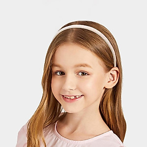 Chanaco Girls Sparkly Cute Soft Glitter Bow Heart Non-Slip Headbands Set - 6 Pcs for Toddlers and Kids Ages 4-12