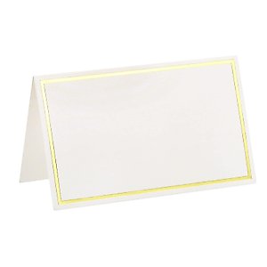 PATIKIL Tent Place Cards, 50pcs Greeting Cards 3.93 x 3.27inch Favor Decor Foldable Blank Card for Wedding Party DIY Table Name Place Cards Gold Tone White