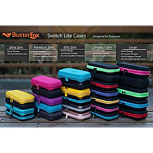 ButterFox Slim Compact Carrying Case for Nintendo Switch Lite with 19 Game and 2 Micro SD Card Holders, Storage for Switch Lite Accessories (Premium Gray)