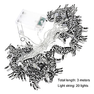 OSALADI 1 Set Iron Zebra String Lights Zebra Necklace Owl Garden Statue Desk Lamp Led Tropical Fairy Light Zoo Party Decorations Hanging Light Dinosaur Trash Can Wrought Iron Decorate
