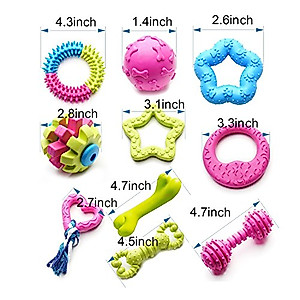 SZKOKUHO 17 Packs Durable Pet Puppy Dog Chew Toys Set Puppy Teething Ball Toys Puppy Rope Dog Tug Toy Safety Design for Small Dogs