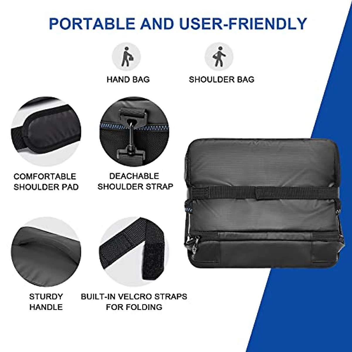 EVERFUN Insulated Cooler Bag Dual Compartments Soft Lunch Bag for Men Lunch Box 24 Can Collapsible Waterproof Leak-Proof Lunch Coolers for Work Office