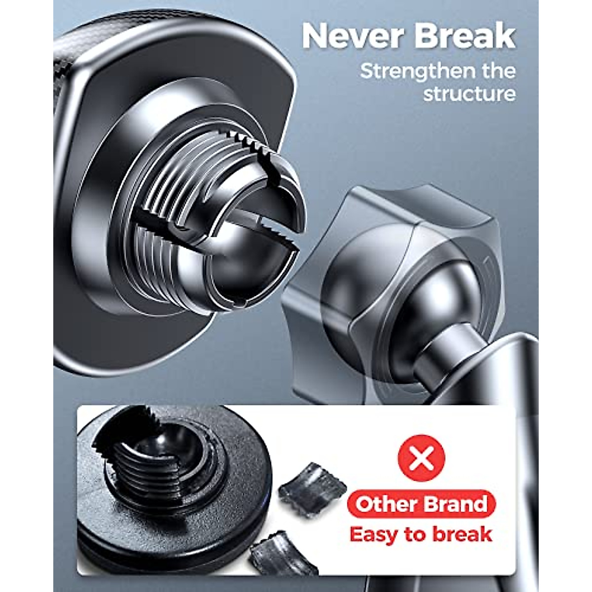 Magnetic Phone Holder for Car, Kozart Universal [Upgrade Kit] Magnet Car Mount for Dashboard & Vent 360°Rotation Cell Phone Mount Compatible with iPhone, Samsung, LG, GPS, Mini Tablet & More