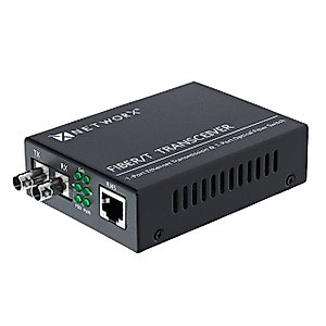 Networx® Gigabit Ethernet Fiber Media Converter - UTP to 1000Base-SX - ST Multimode, 5...