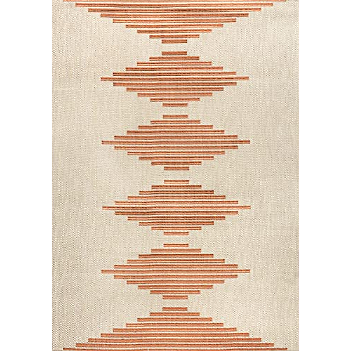 JONATHAN Y SMB204A-5 Vinales Diamond Stripe Indoor Outdoor Farmhouse Transitional Traditional Area Rug,High Traffic,Kitchen,Living Room,Backyard,Non Shedding,5 X 8,Beige/Terracotta