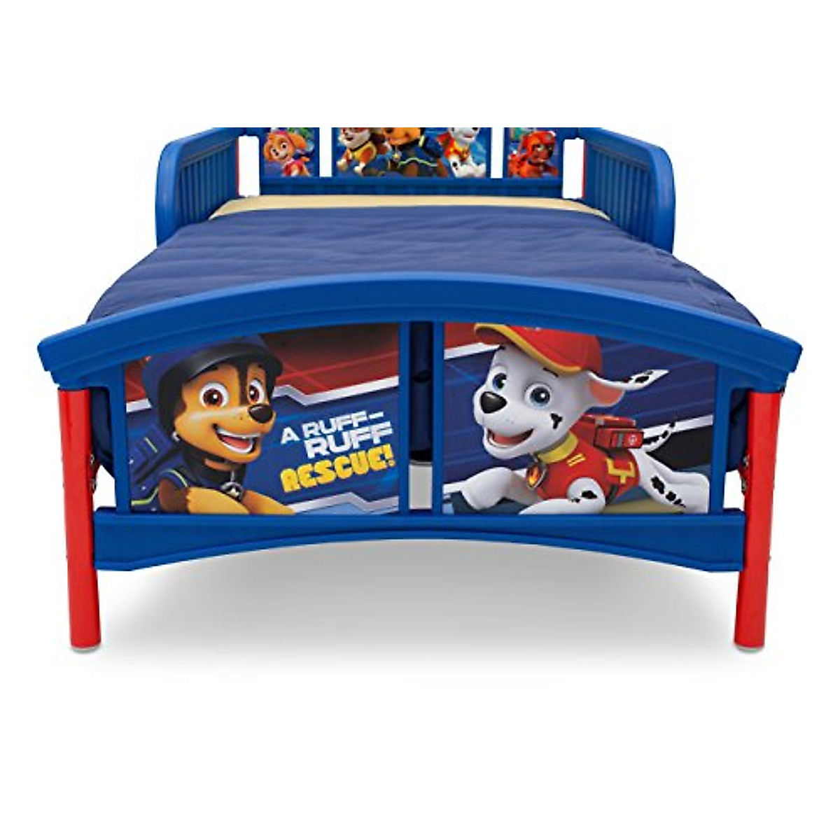 Delta Children Plastic Toddler Bed, Nick Jr. PAW Patrol Twinkle Galaxy Dual Sided Recycled Fiber Core Toddler Mattress (Bundle)