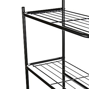 Mind Reader Over The Toilet Storage Rack, Bathroom Organizer, Bathroom Shelves, Metal, 23.5" L x 10.25" W x 70.5" H, Black