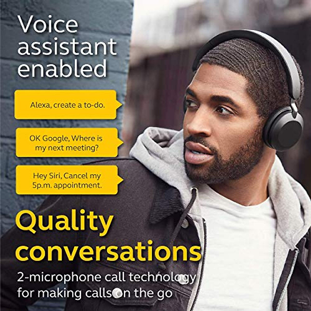 Jabra Elite 45h, Titanium Black – On-Ear Wireless Headphones with Up to 50 Hours of Battery Life, Superior Sound with Advanced 40mm Speakers – Compact, Foldable & Lightweight Design (Renewed)