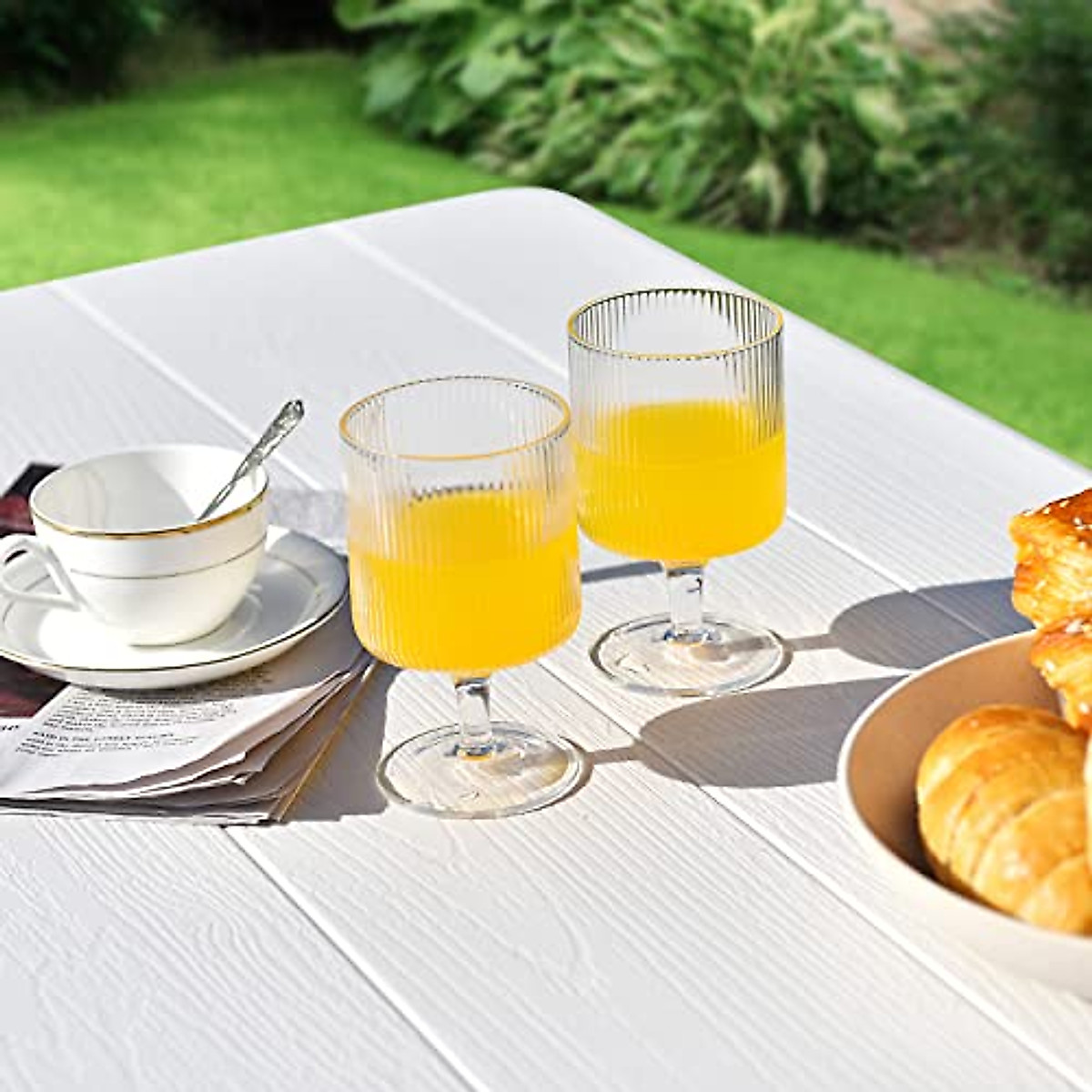 Tangkula Folding Picnic Table with 2 Benches, Outdoor Metal Camping Table Set with Plastic Wood-Like Texture Tabletop & Steel Frame, Foldable Camping Table for Picnic, Party, BBQ (White)