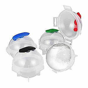 4 Pack 2" Large Round Ice Cube Ball Maker Molds Bar Whiskey Stones Party Includes Mini Funnel Funnel (1)