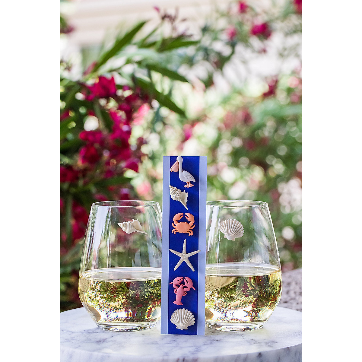 Simply Charmed Beach Wine Charms Magnetic Glass Markers Set of 6 Tropical Summer Charms