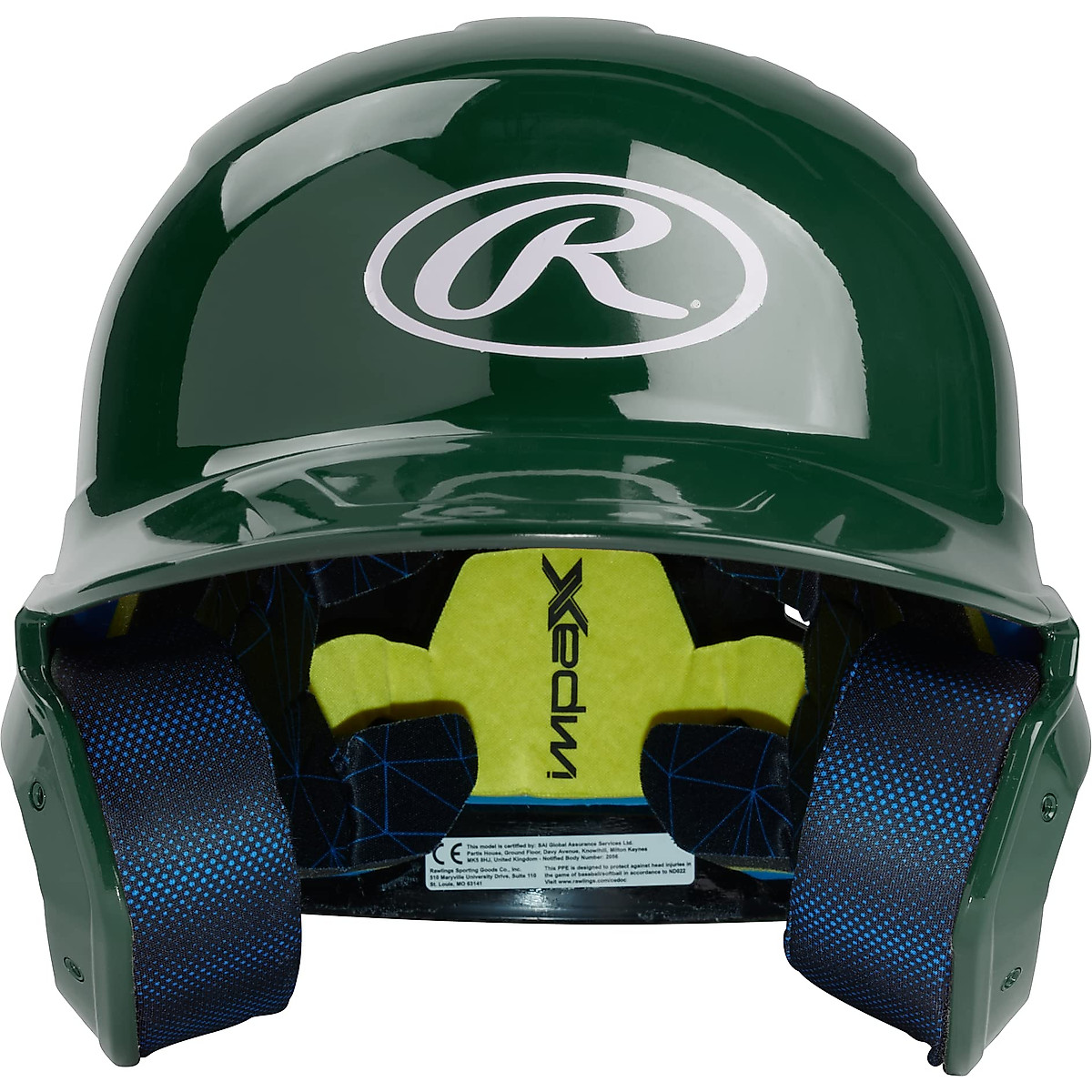 Rawlings | MACH Batting Helmet | Gloss Dark Green | Senior (6 7/8" - 7 5/8")