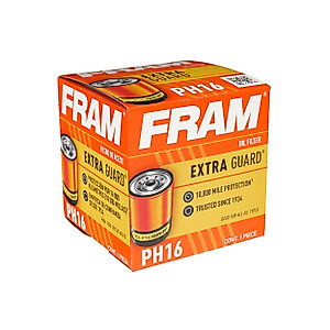 FRAM Extra Guard PH16, 10K Mile Change Automotive Replacement Interval Spin-On Engine Oil Filter for Select Vehicle Models