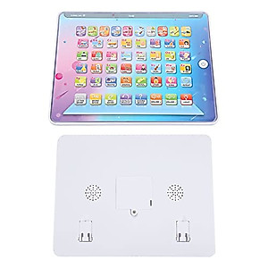Mothinessto Kids Learning Tablet, Full English Teaching Learning Machine Anti Blue Light Touch Voice Tablet Appearance for Kindergarten