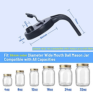 MIJAYENV 2 Pack Wide Mouth Mason Jar Lids with Handle Flip Cap Lids for Mason Jar Easy to Pour Spout,Airtight & Leak-proof Seal,Reusable Canning Lids for Drink,Pour,Sip,Store (Black)