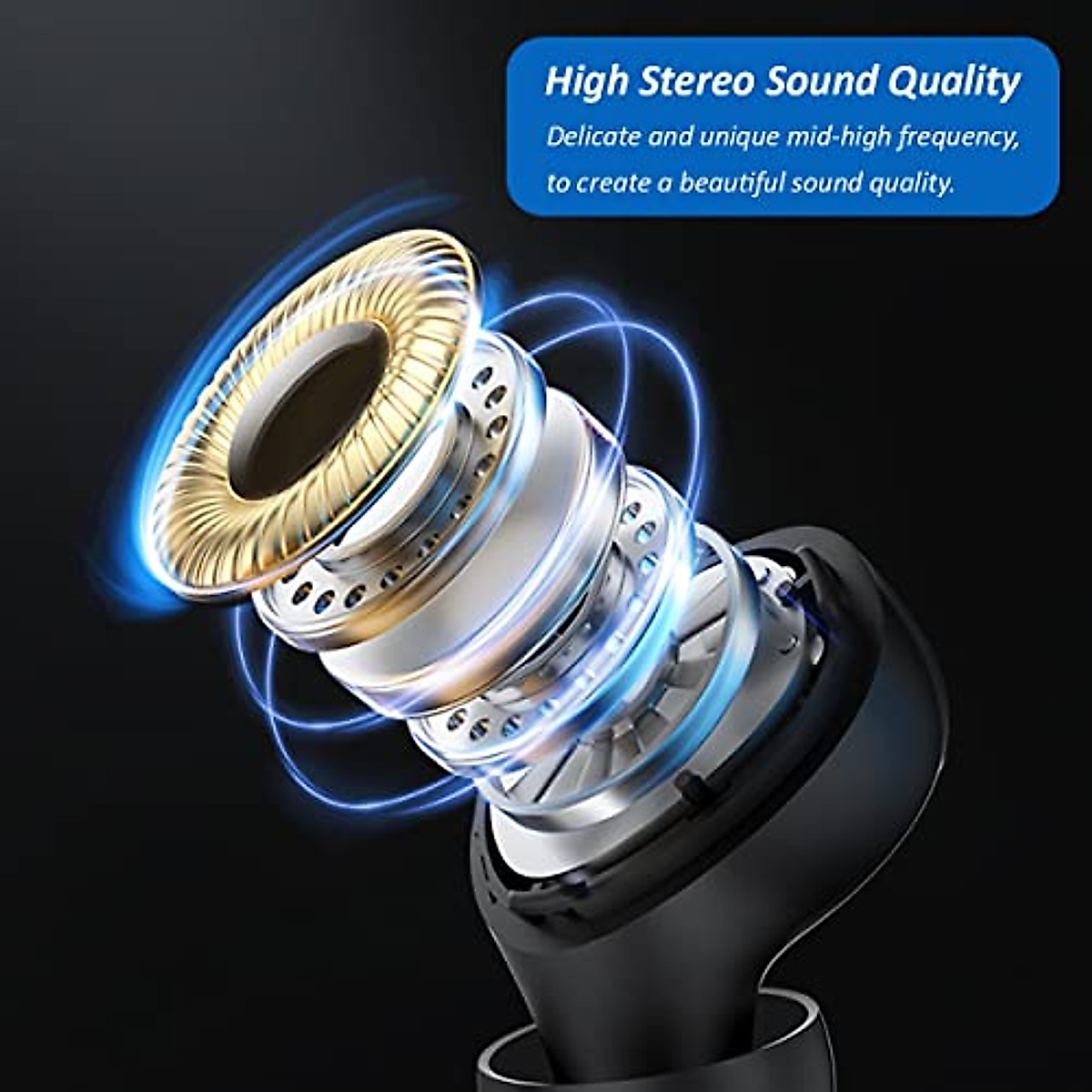 Awker A11 True Wireless Earbuds in Ear Bluetooth 5.3 Earphones Headphones, Touch Control with Charging Case, Built in Mic, Waterproof, TWS HiFi Stereo for Sport (White)