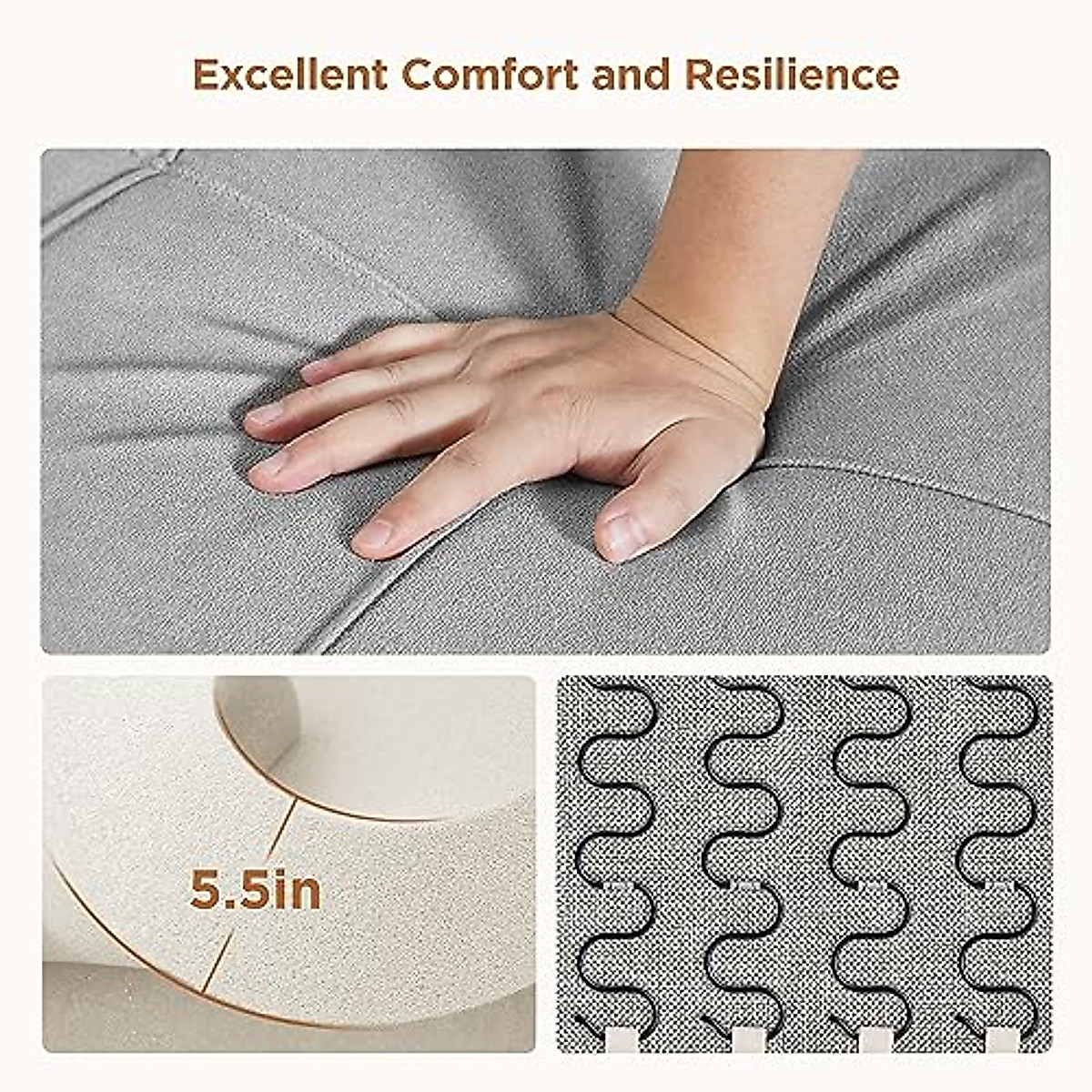 Noelse 3-in-1 Convertible Sofa Bed, Sleeper Chair Bed Pull Out Chair Bed, Sofa Bed with Adjustable Backrest, Single Sleeper Sofa Comfy Chair for Living Room Apartment (Light Gray)