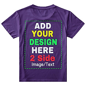 Custom T Shirts for Women, Personalized Tshirts Design Your Own Image Text T-Shirt Cotton Tee Front/Back Print Father Gifts