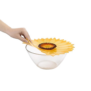 Charles Viancin - Sunflower Silicone Lid for Food Storage and Cooking - 6''/15cm - Airtight Seal on Any Smooth Rim Surface - BPA-Free - Oven, Microwave, Freezer, Stovetop and Dishwasher Safe