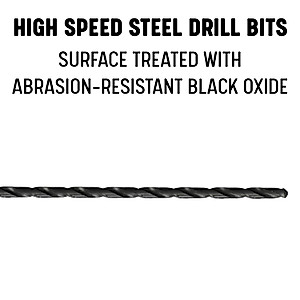 Drill America-DWDDL8X3/16 3/16" x 8" High Speed Steel Extra Long Drill Bit, DWDDL Series, Uncoated (Bright)
