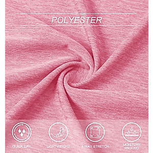 MAGCOMSEN Womens Running Shirts Short Sleeve Fitness Workout Athletic T-Shirt Hiking Shirts Dry Fit Jogging Shirts Pink Large