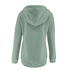 fesfesfes Womens Long Sleeve v Neck Shirts Dressy Casual Womens Tops A-Green