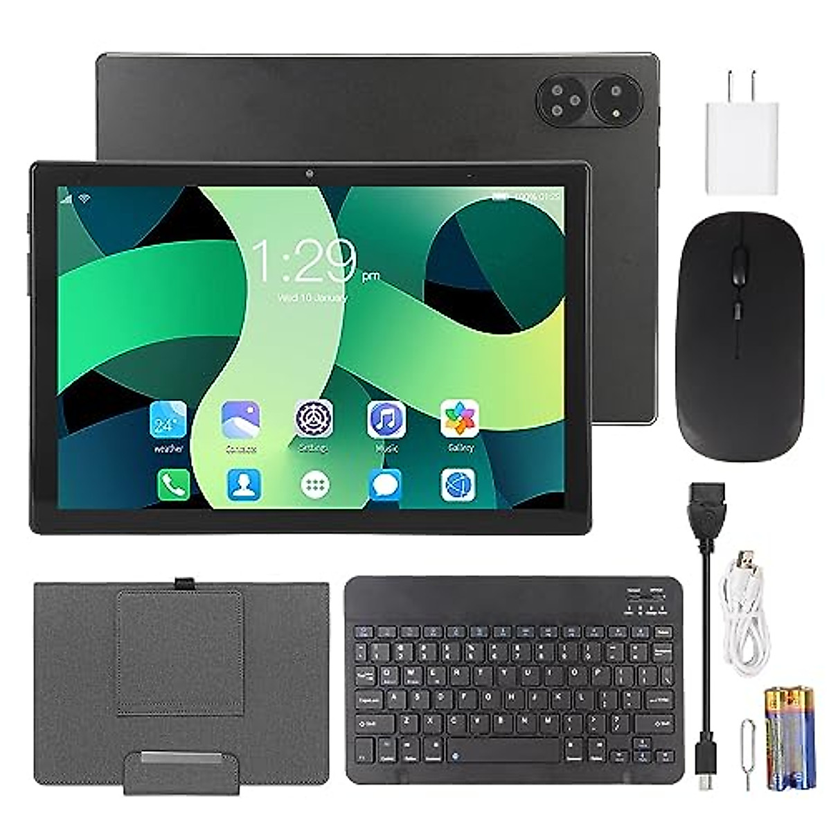 Airshi 10.1 Inch Tablet 8GB 256GB 2 in 1 Tablet with Keyboard for Daily Use (US Plug)