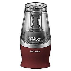 Westcott PRO-Point CarboTitanium Halo Electric Pencil Sharpener (Red)