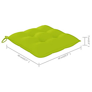 imasay Chair Cushions 4 pcs Bright Green 15.7"x15.7"x2.8" Fabric
