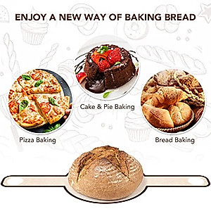 Tofficu Glass Fiber Baking Mats for Dutch Oven Bread Baking Non- Stick Dough Bread Sling Baking Mat Long Handles Sling Baking Mat for Transfer of Dough