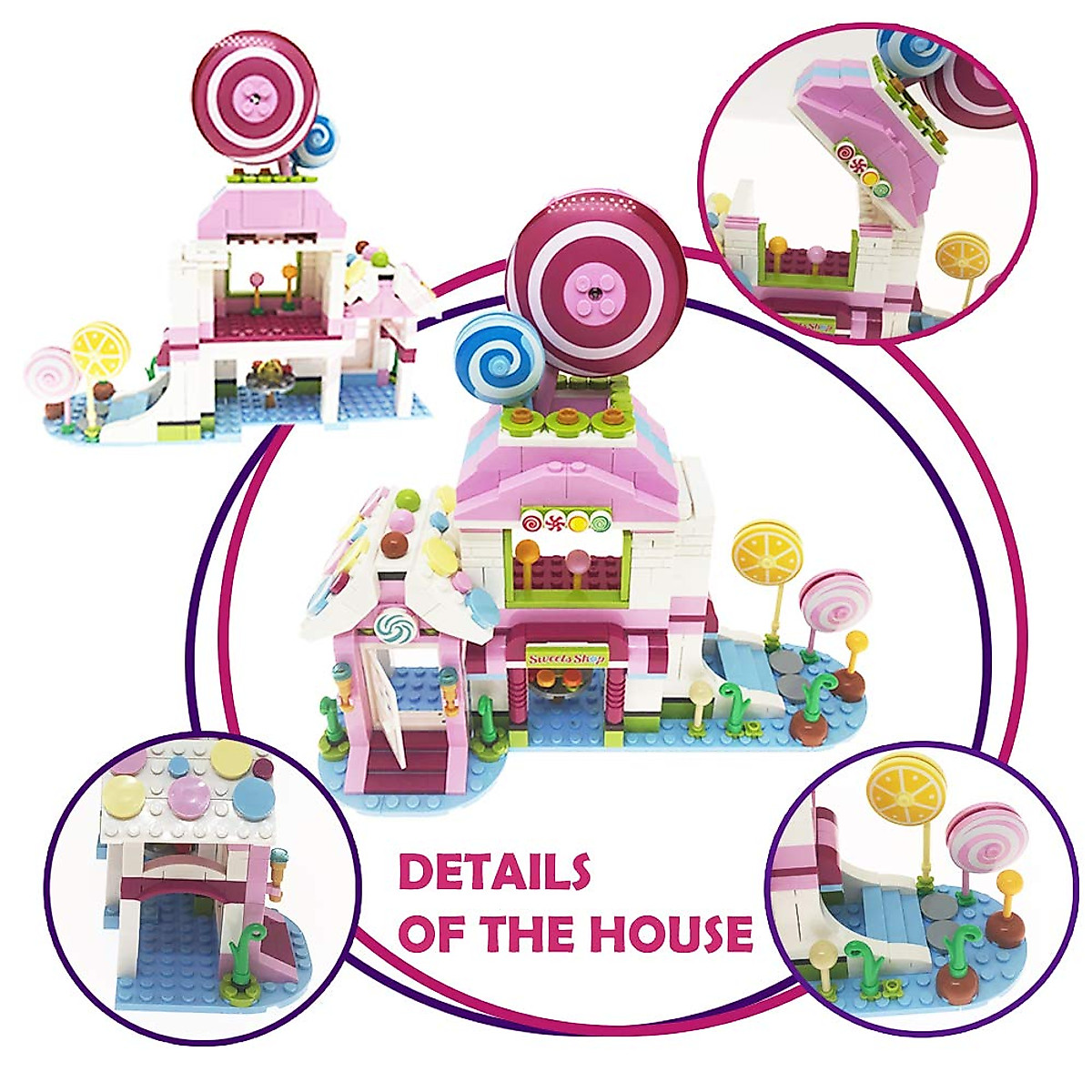 JIMUJIA Princess Castle Girls Building Blocks Toys 541 Pieces Multi Shaped Pink Castle Hot Air Balloon Toys for Girls Construction Bricks Christmas Birthday Gift for Kids Age 6-12 and Up (520 Pieces)