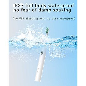 HKF HO KI HO Sonic Electric Toothbrush,USB Rechargeable Toothbrush with Minimum 40 Days Use,2 Mins Smart Timer and 5 Optional Modes,4 Brush Heads(White)