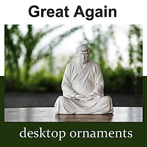 FEBUD Statue, Mediating Zen Statue Garden Decor Figurine Table Home Decor Accent/White