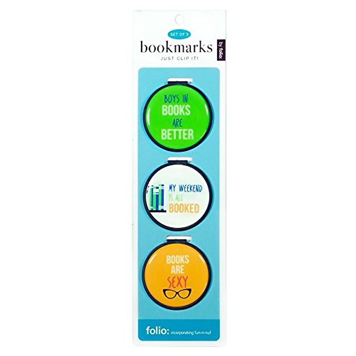 Just Clip it! Quote Bookmarks - (Set of 3 clip over the page markers) - I LIKE BIG Books, BIbliophile, GO AWAY, I'm reading.Funny Bookmark Set of all ages. Adults Men Women Teens & Kids