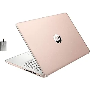 2021 HP Stream 14" HD Laptop Computer, Intel Celeron N4020 Processor, 4GB RAM, 64GB eMMC, HD Audio, HD Webcam, Intel UHD Graphics 600, 1 Year Office, HDMI, Win 10 S, Rose Gold, 128GB SnowBell USB Card