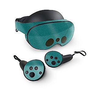 MightySkins Glossy Glitter Skin Compatible with Meta Quest Pro - Solid Teal | Protective, Durable High-Gloss Glitter Finish | Easy to Apply, Remove, and Change Styles | Made in The USA