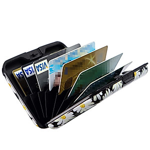 Caranda RFID Aluminum Wallet Credit Cards Holder Metal ID Case for Men Women (USA Flag)