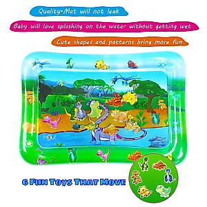 SUNSHINE-MALL Dinosaur Baby Water mat, Tummy Baby Toys, Inflatable Play Mat Water Cushion Baby Toys, Fun Early Development Activity Play Center for Newborn (70x 50 cm)