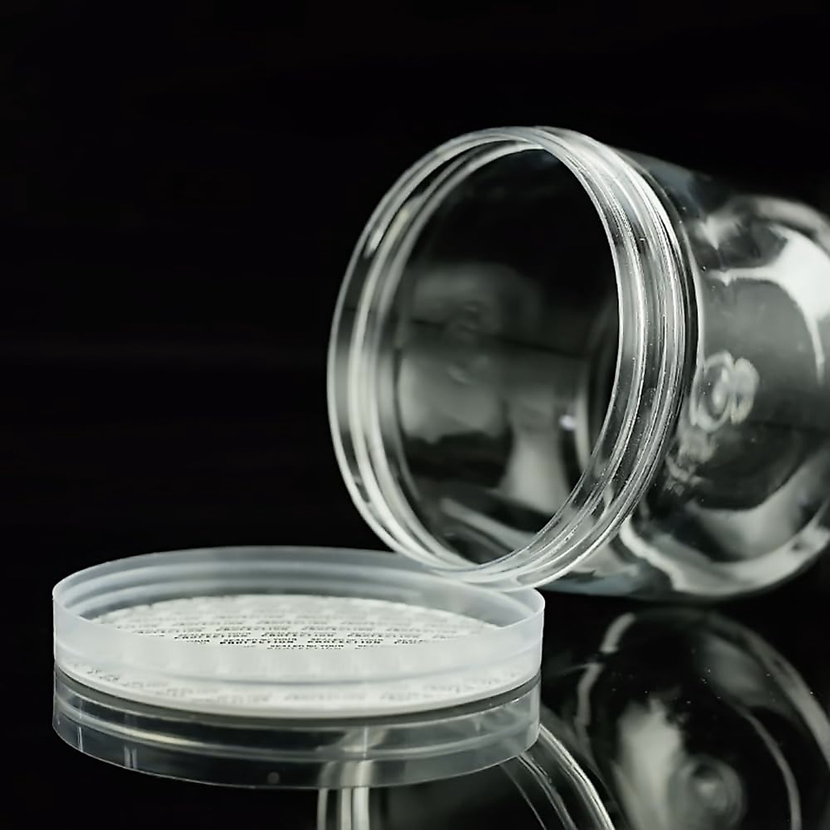 UUYYEO 10 Pcs Clear Plastic Jars Wide Mouth Storage Jars Cosmetic Cream Jars Slime Containers Large Empty Lotion Containers with Lids for Kitchen Dry Goods