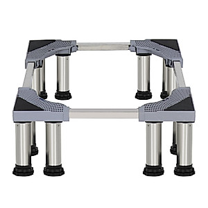 LUCKUP Washing Machine Stand Refrigerator Stand with 12 Heavy Duty Feet (Height: 9.4"-10.4") Washer Pedestal Adjustable Base for Washer and Dryer, Fridge, Max Load 660LB/300KG