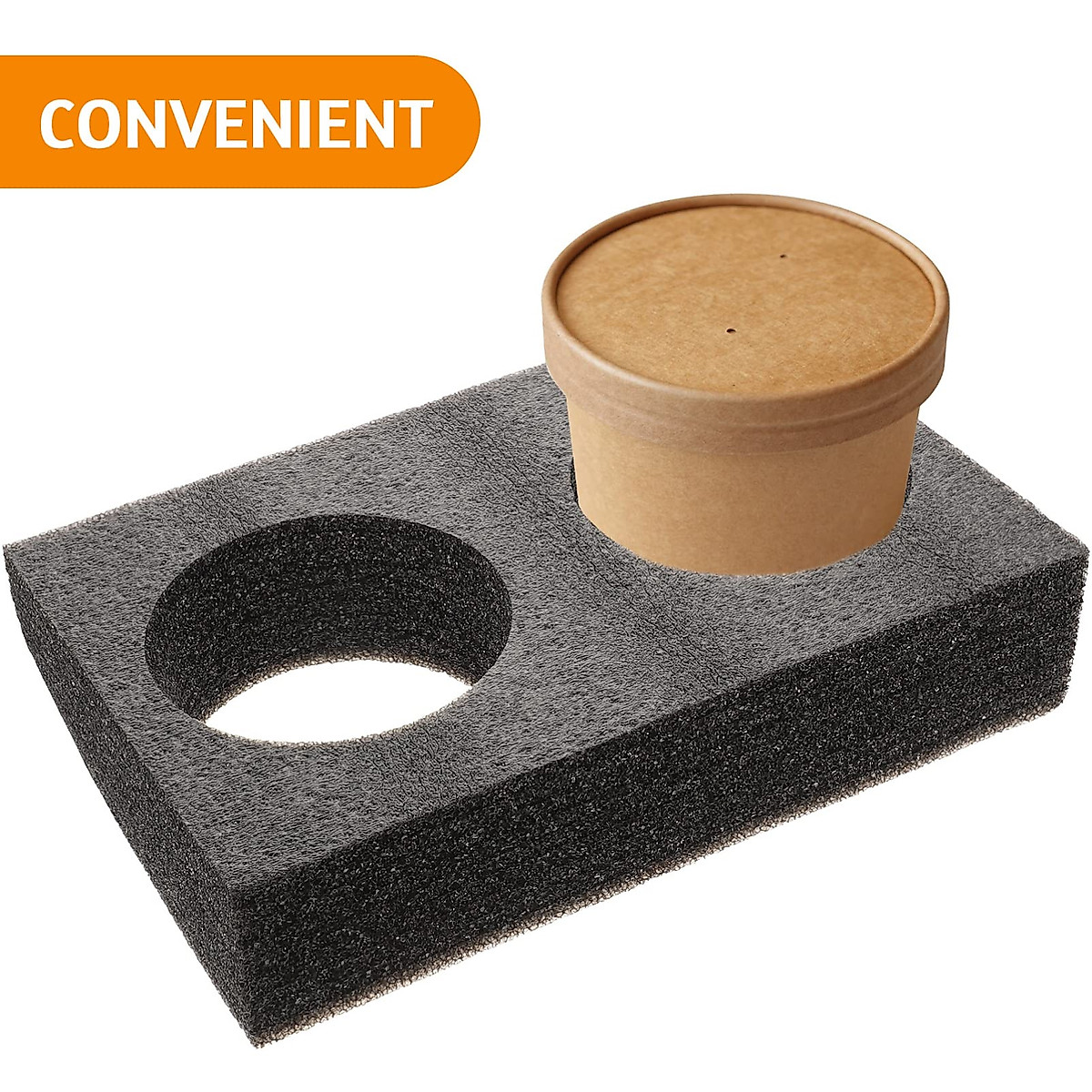 Zerodeko 2pcs Takeaway Cup Holder Packing Bowl Tray Drink Carrier for Bowl Packing Tray Outdoor Couch Bowl Holder Trays Picnic Bowl Drink Cup Epe Pearl Cotton Coffee