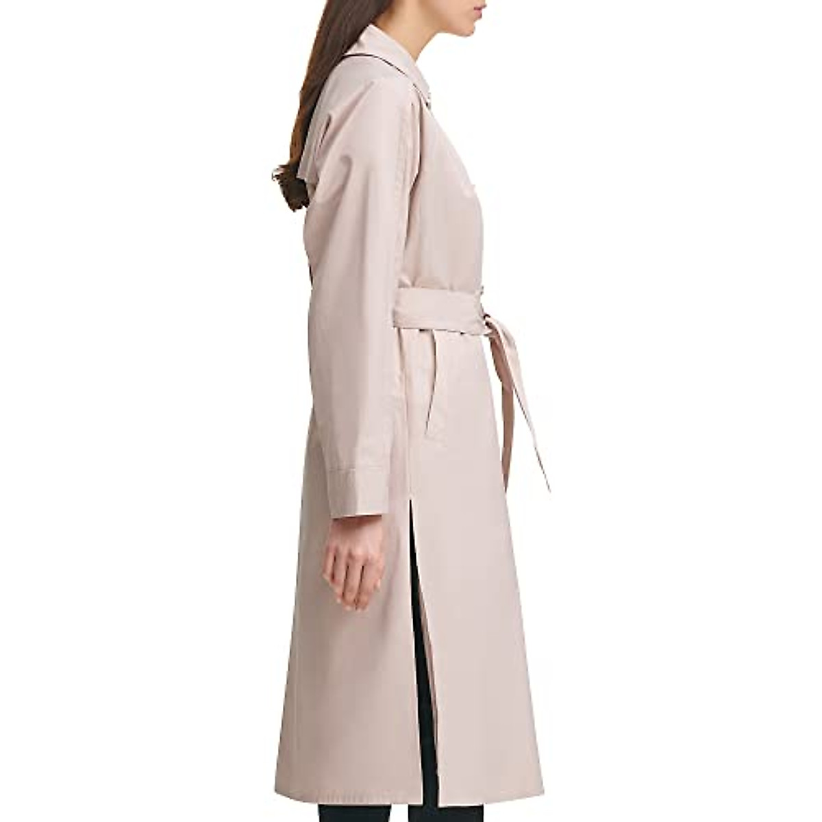 Karl Lagerfeld Paris Women's Belted Trench Coat, Dolman Beige, Large